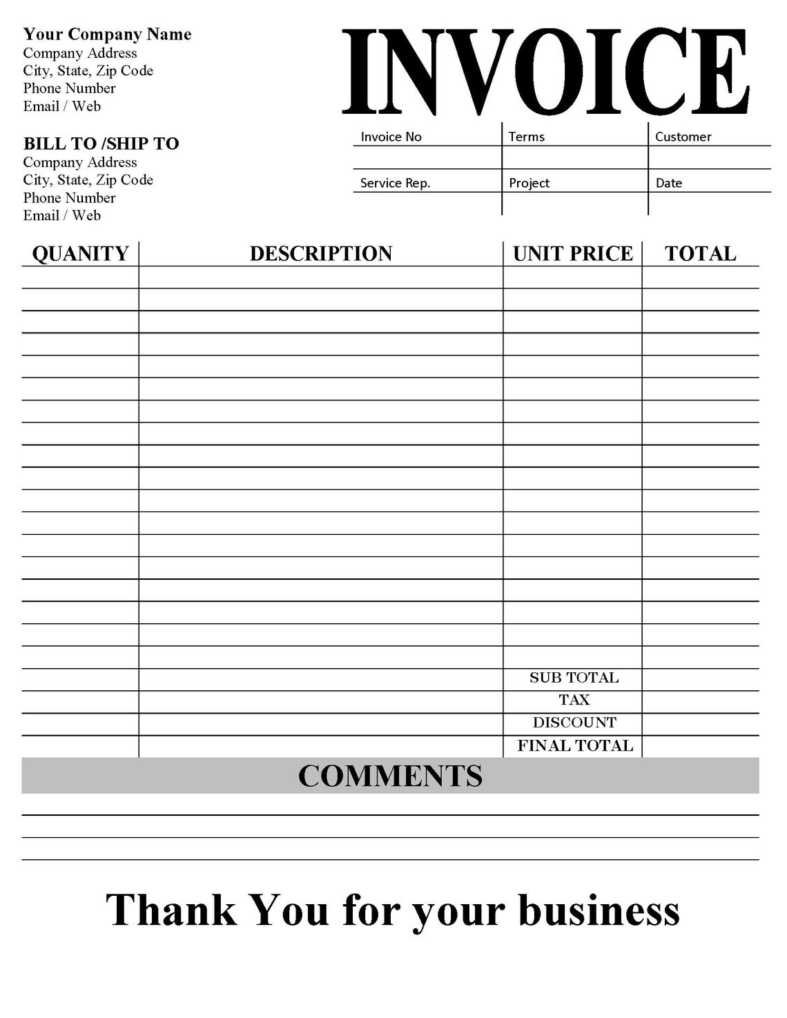 Estimate-invoice Template | Printable | Editable | Instant Download ...