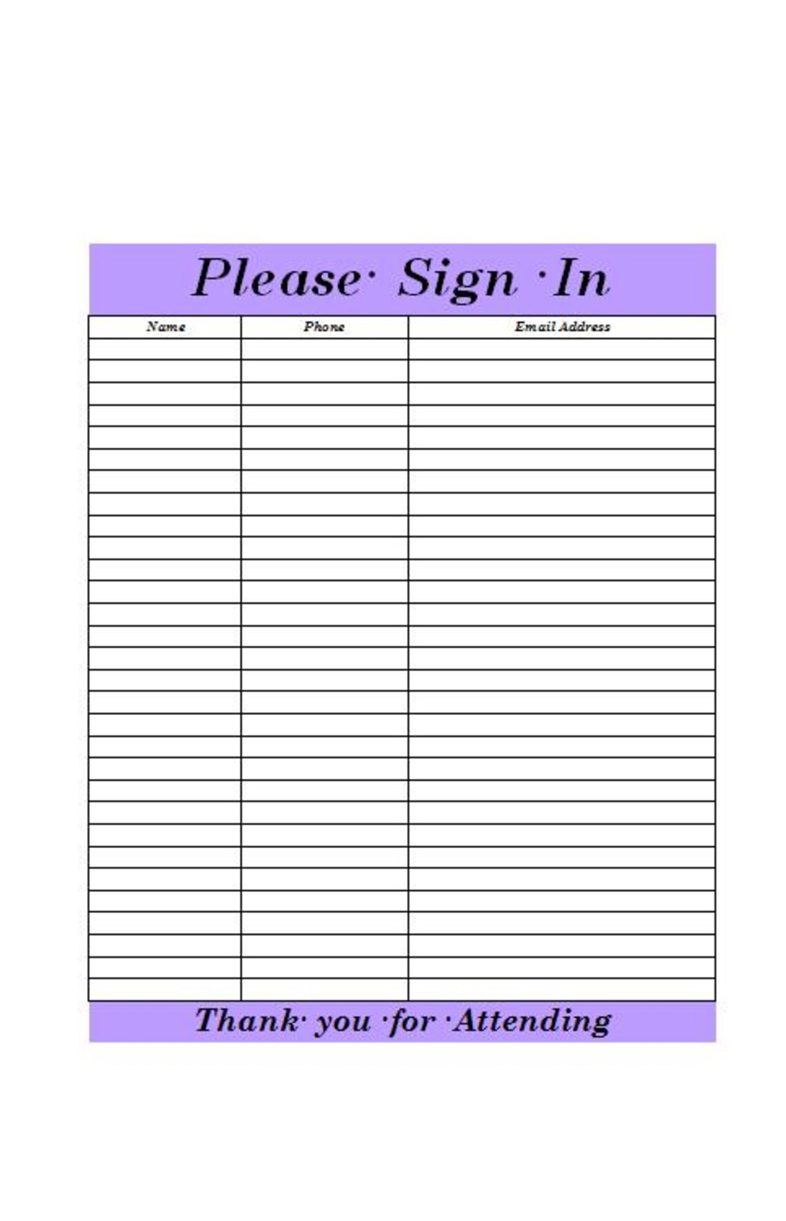 Realtor Open House Sign-in Sheet Template (printable PDF) 3rd - Etsy
