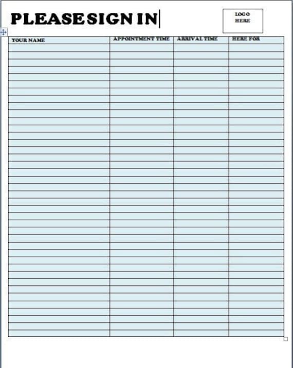 Editable Sign in Sheet Cooperblack Extension Sign in Sheet | Etsy