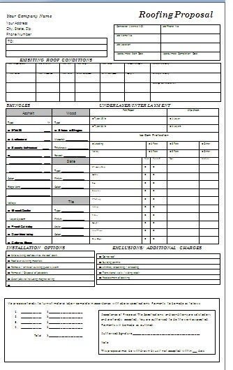 Roofing Proposal Templates PRINTABLE FORM 8.5 by 14 Legal | Etsy