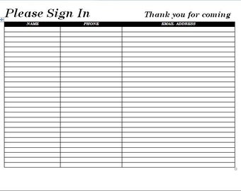 Open House Sign in Sheet English Form Spanish Form - Etsy