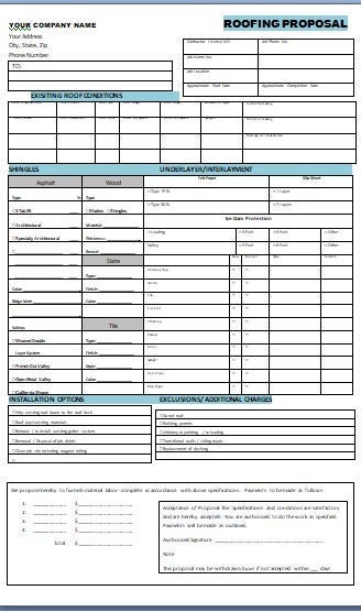 Roofing Proposal Templates | PRINTABLE FORM (8.5 by 14) Legal Document ...