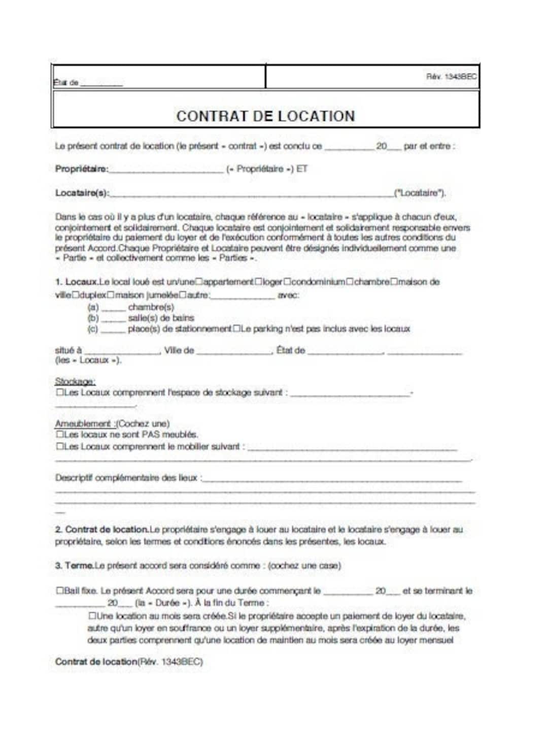 Standard Residential Rental Lease Agreement Forms, Instant Download ...