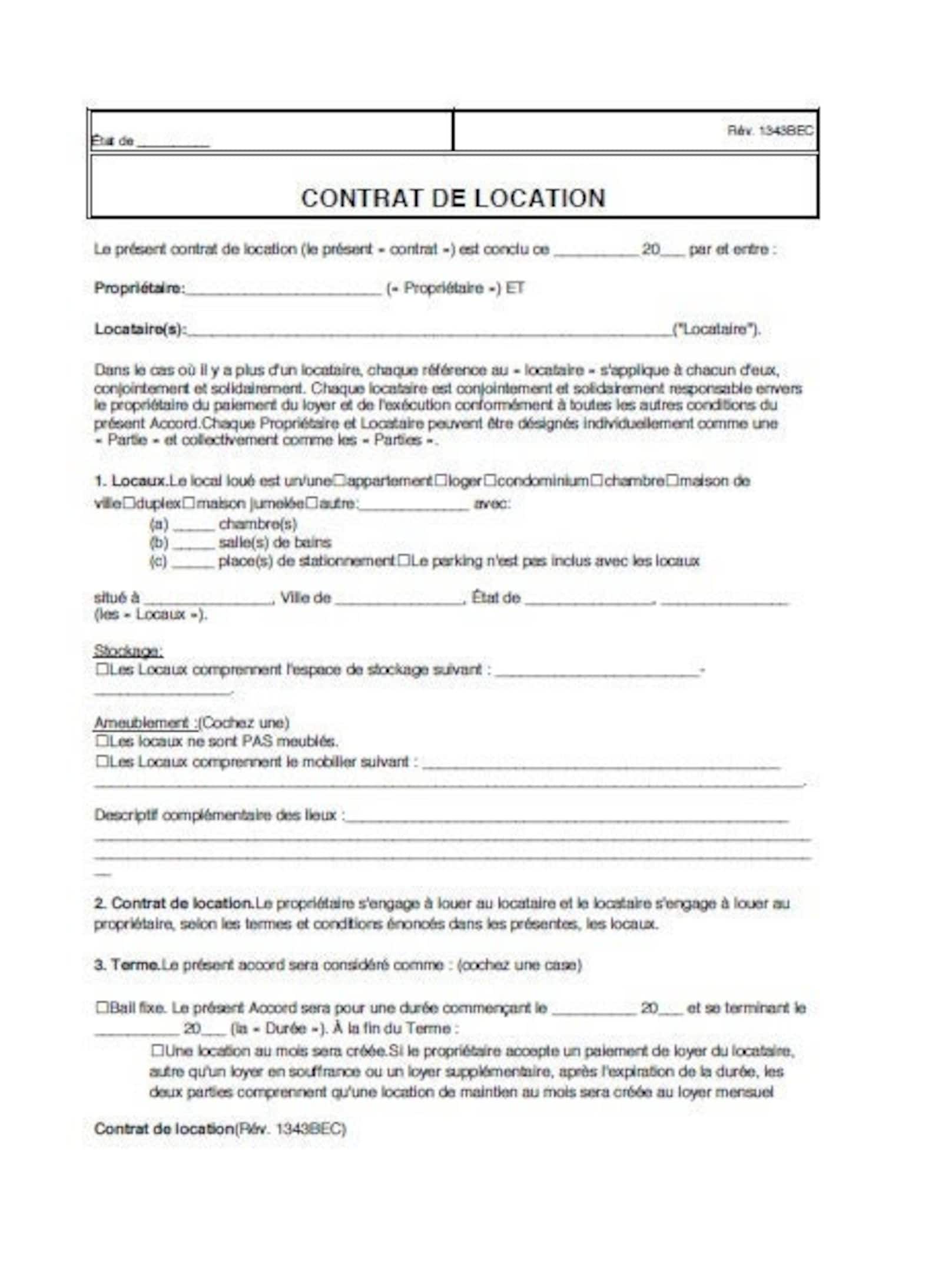 Standard Residential Rental Lease Agreement Forms, Instant Download ...