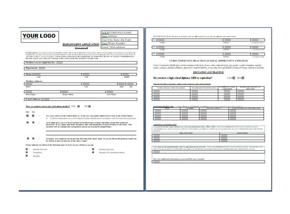 Employment Application Form Premium Template - Etsy