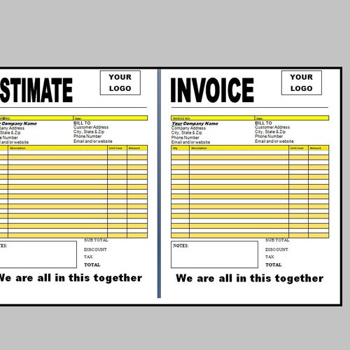 PAVING Service Estimate & Invoice / Business Form Template / - Etsy