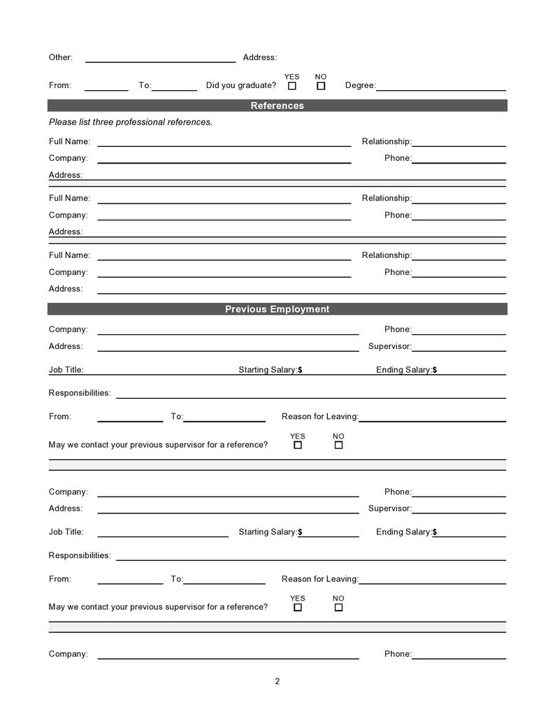 Hiring Application Template | Editable | Printable - Etsy