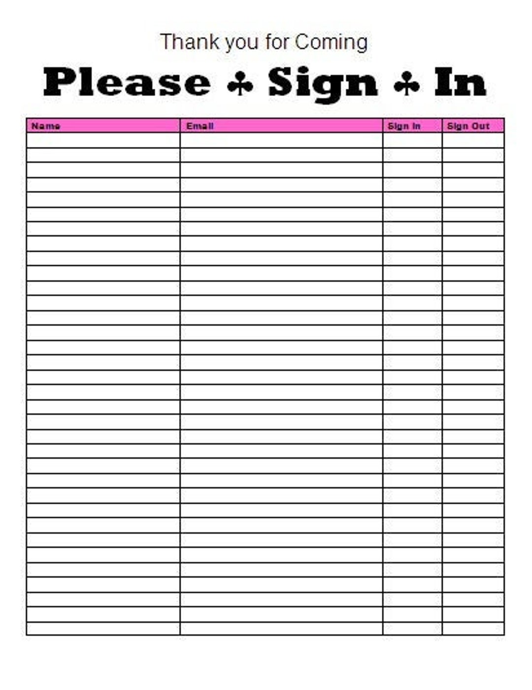 Open House Sign-in Sheet | Marketing | Instant Download | DOC | PDF ...