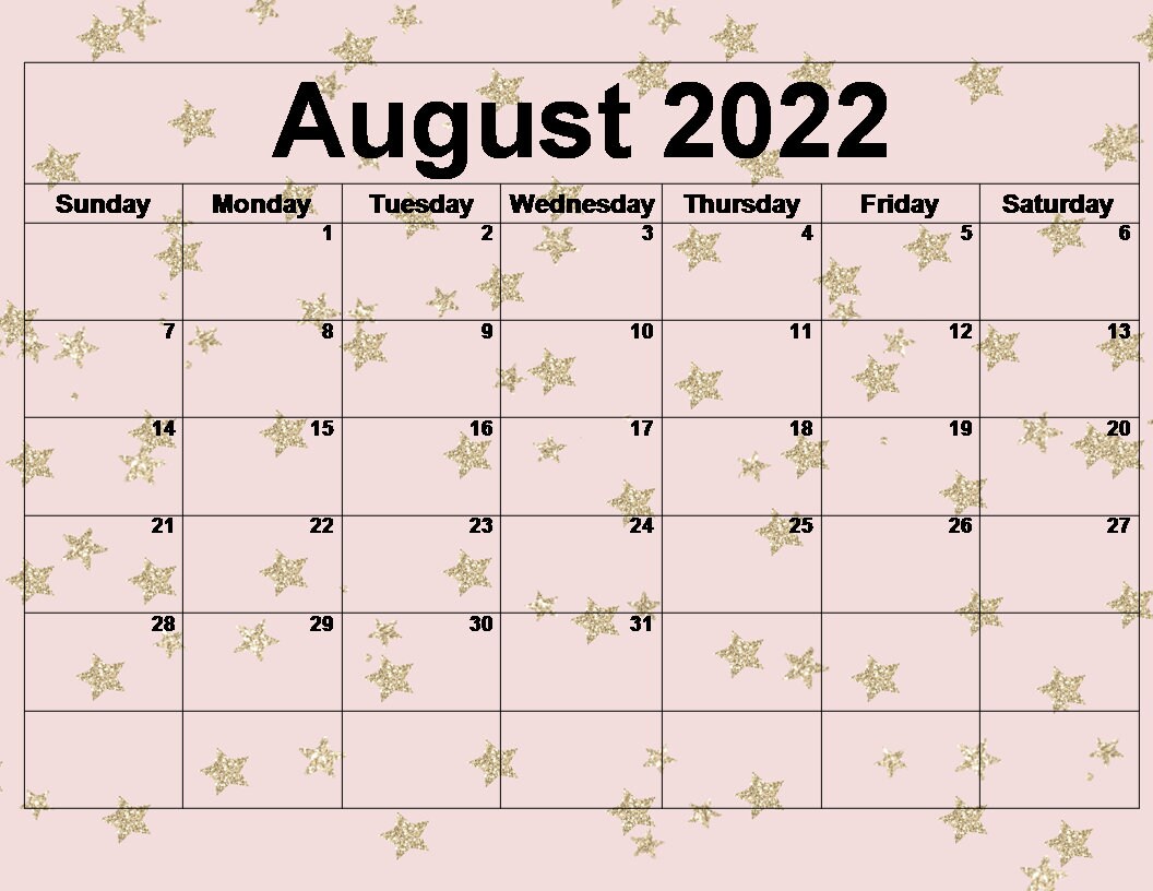 Colorful August 2022 Calendar