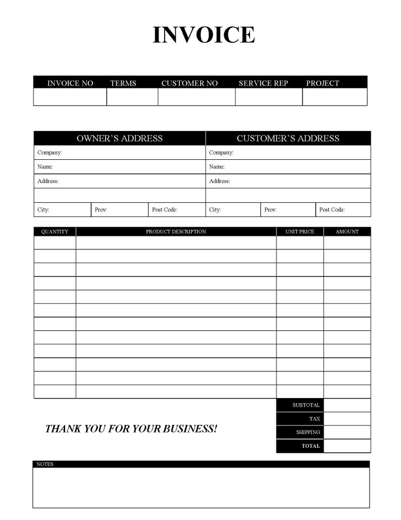 ESTIMATE-INVOICE NCR Forms Template Printable Form - Etsy