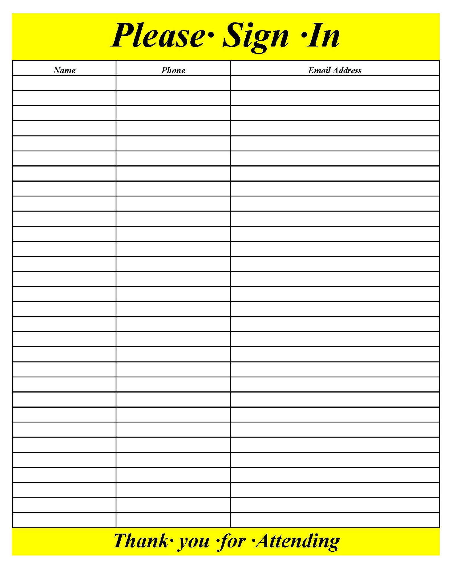 Sign in Sheet ,template, Versatile Printable and Editable, Client Sign ...