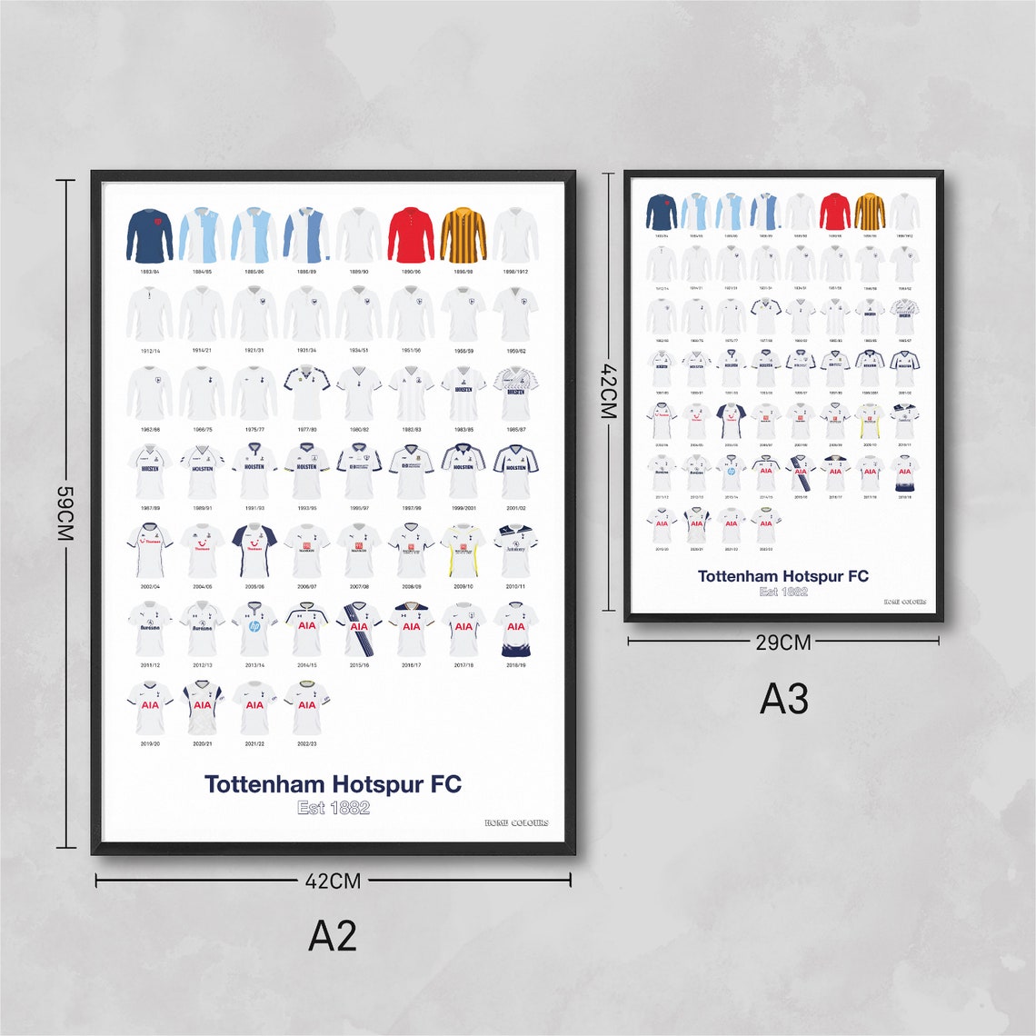 Tottenham Hotspur Shirt History Print - Etsy UK