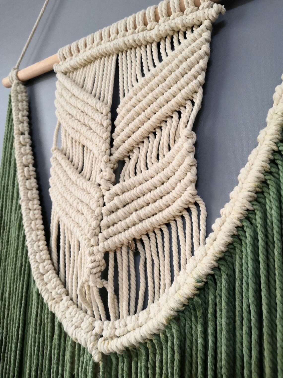Green macrame wall hanging Boho decor Mother's Day | Etsy