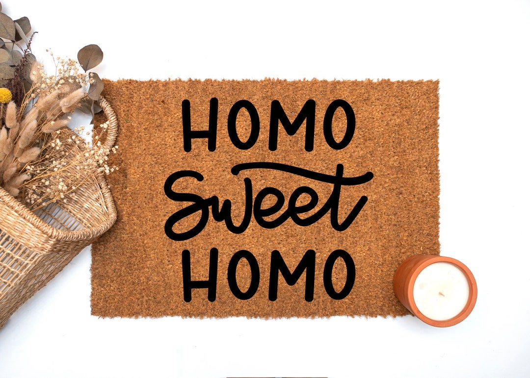 Homo Sweet Homo Mat | Welcome Mat | Custom Door Mat | Dog Door Mat - Etsy