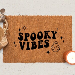 Spooky Vibes Mat | Welcome Mat | Ghost Door Mat | Halloween Door Mat ...