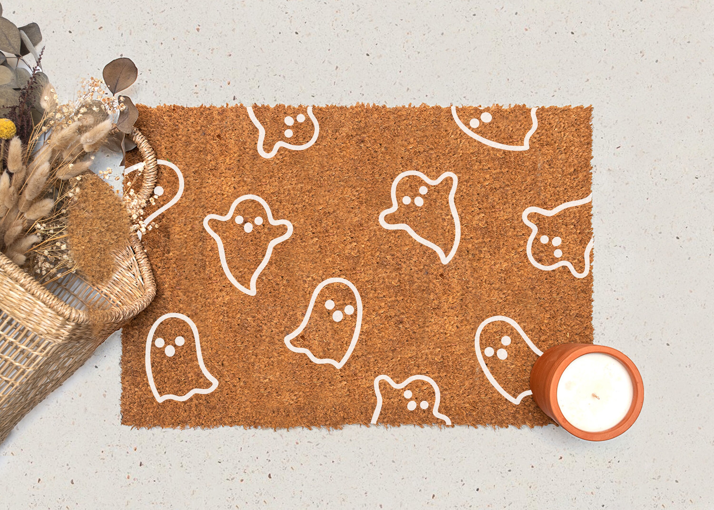Ghost Door Mat | Welcome Mat | Ghost Door Mat | Halloween Door Mat ...