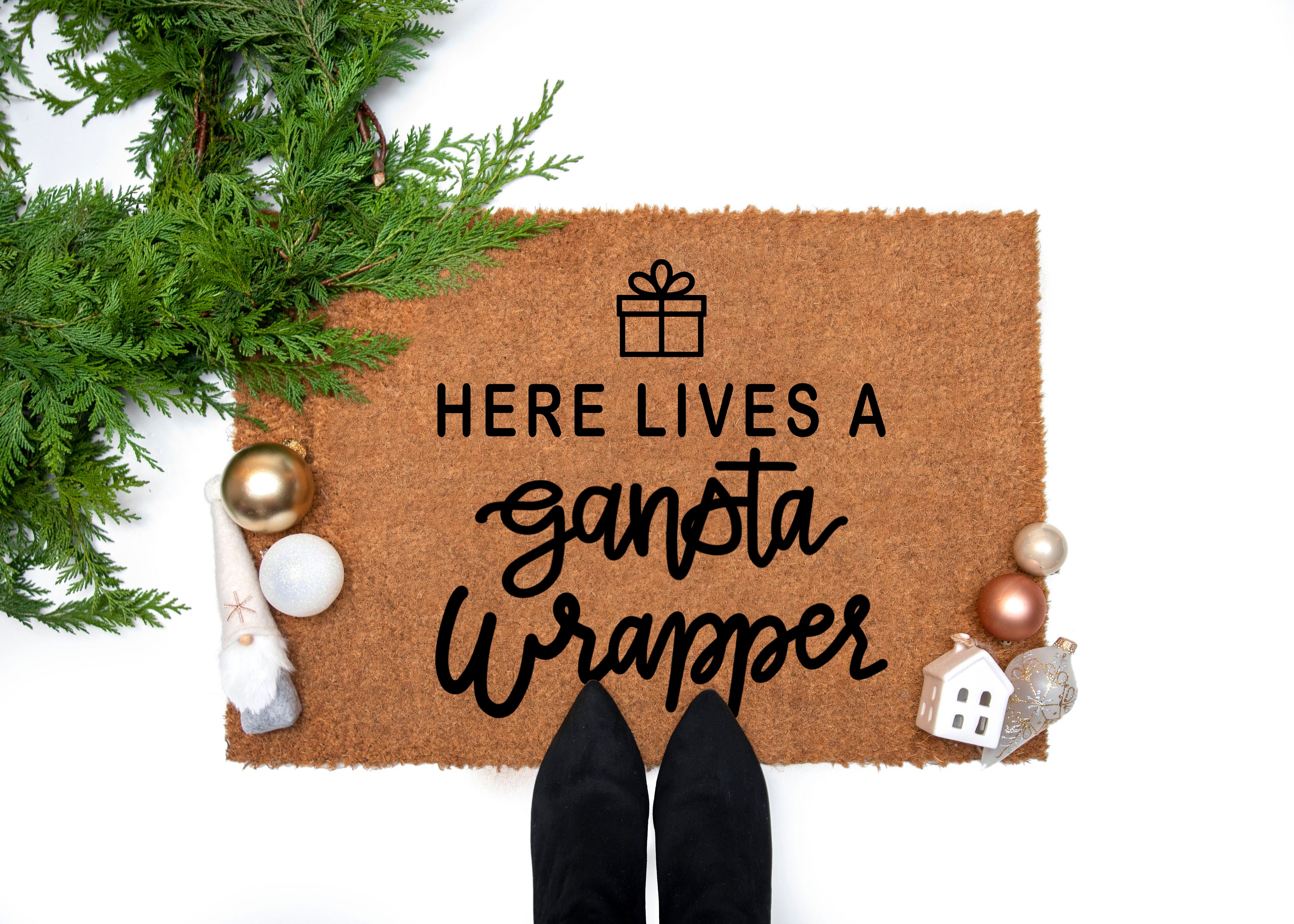 Here Lives a Gangsta Wrapper Mat Welcome Mat Custom Door - Etsy