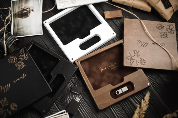 Wooden Photo Box Wedding Photo Box With Wooden USB - Etsy