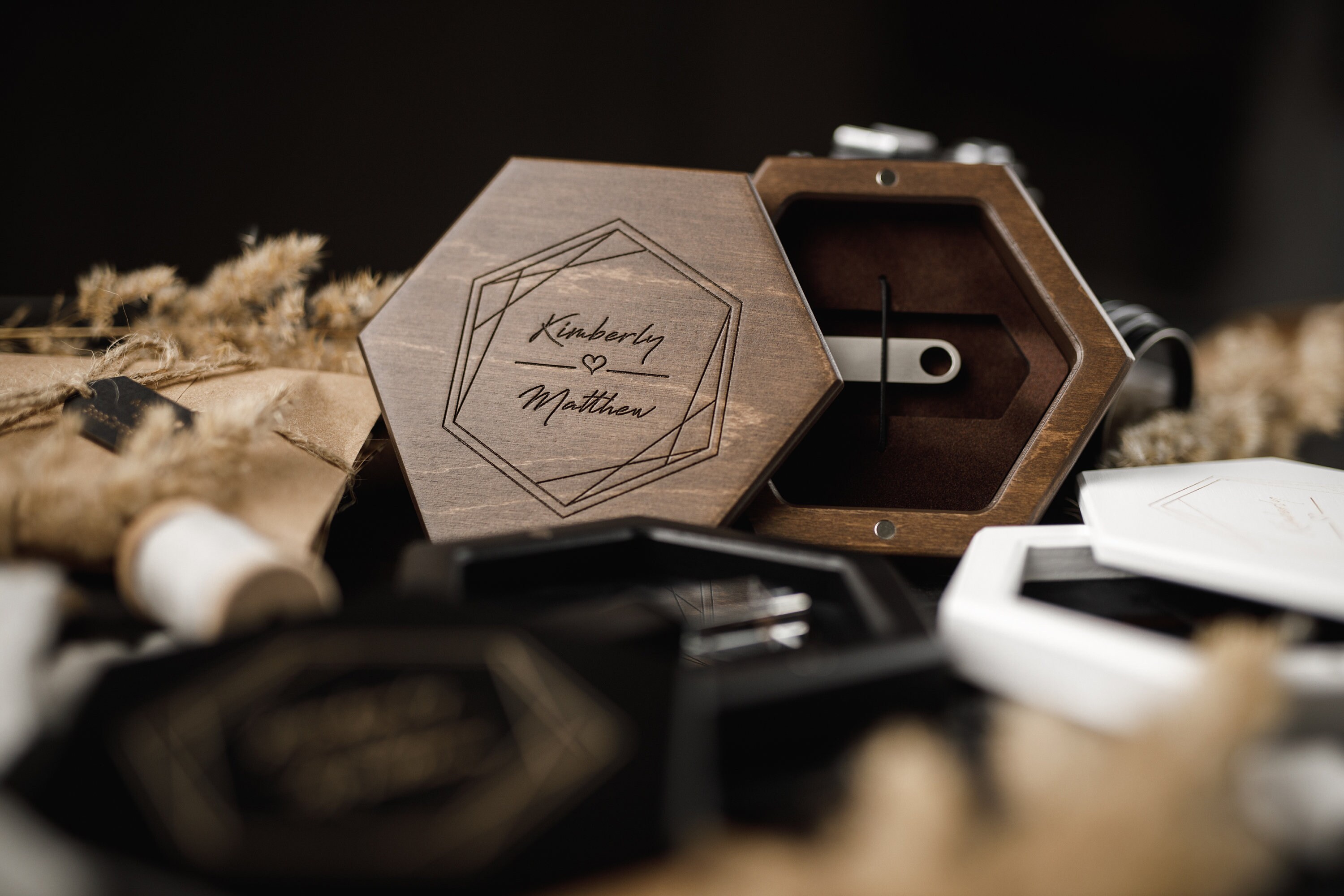 Personalized Wedding Box With crystal USB - Etsy