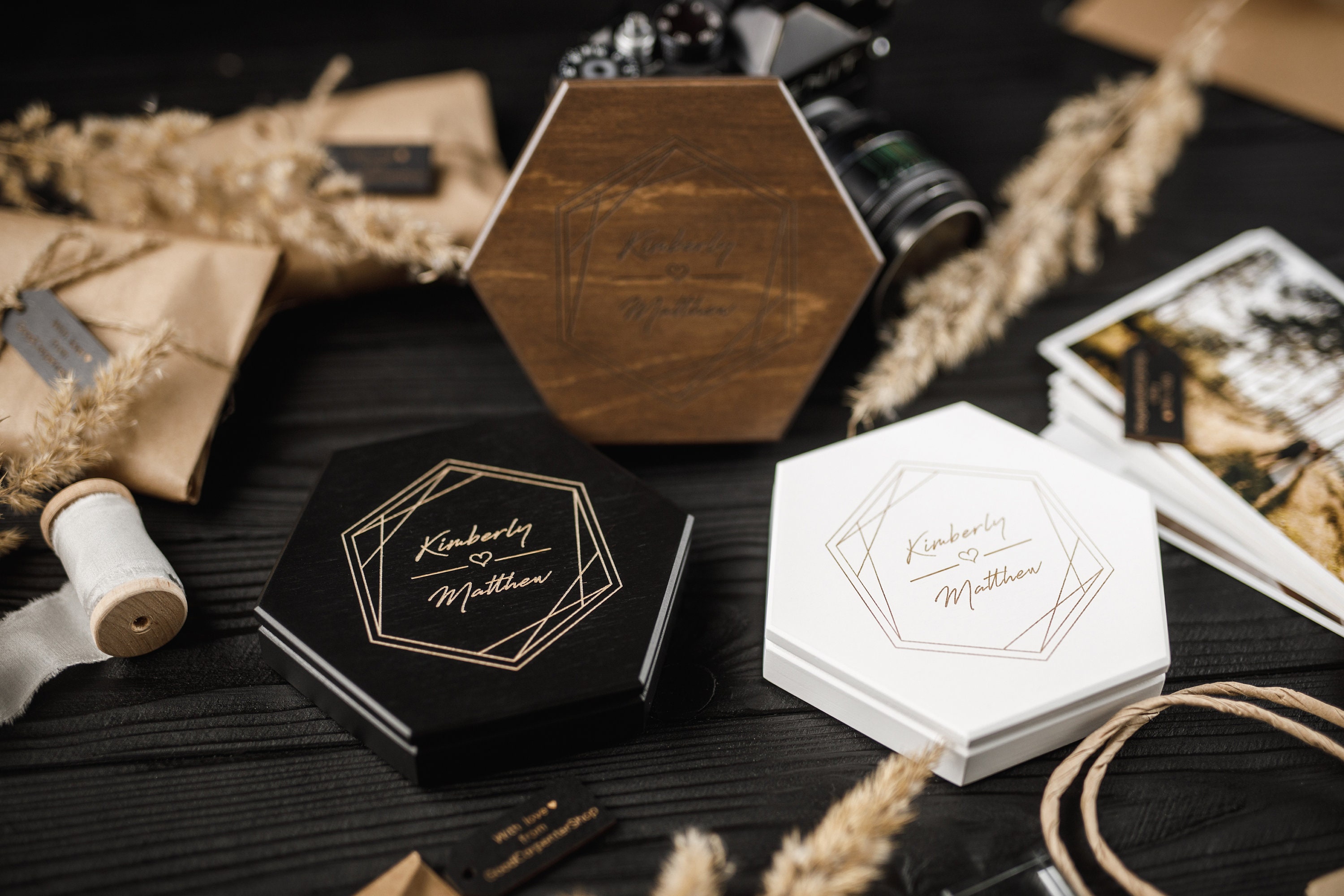 Personalized Wedding Box With crystal USB - Etsy