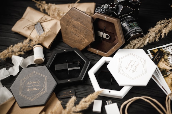 Personalized Wedding Box With crystal USB - Etsy