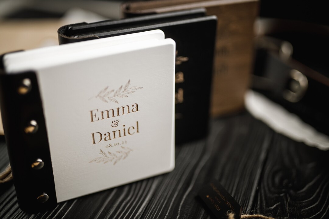 Set of 15 Personalised Wedding Boxes With Wooden Usb Boxes With Leather ...