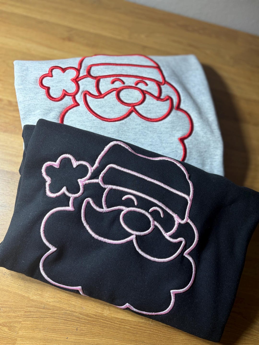 3D Puff Santa Embroidered Sweatshirt - Etsy