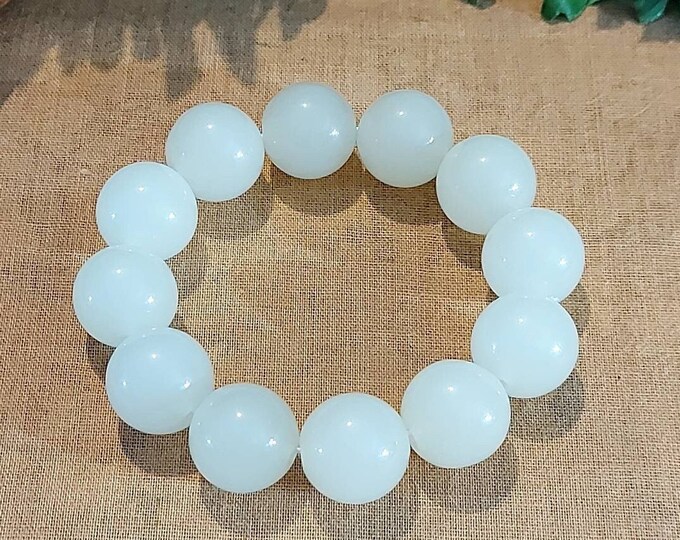 Djade-new Certified Natural Light Yellow Nephrite Jade Bracelet 18mm ...