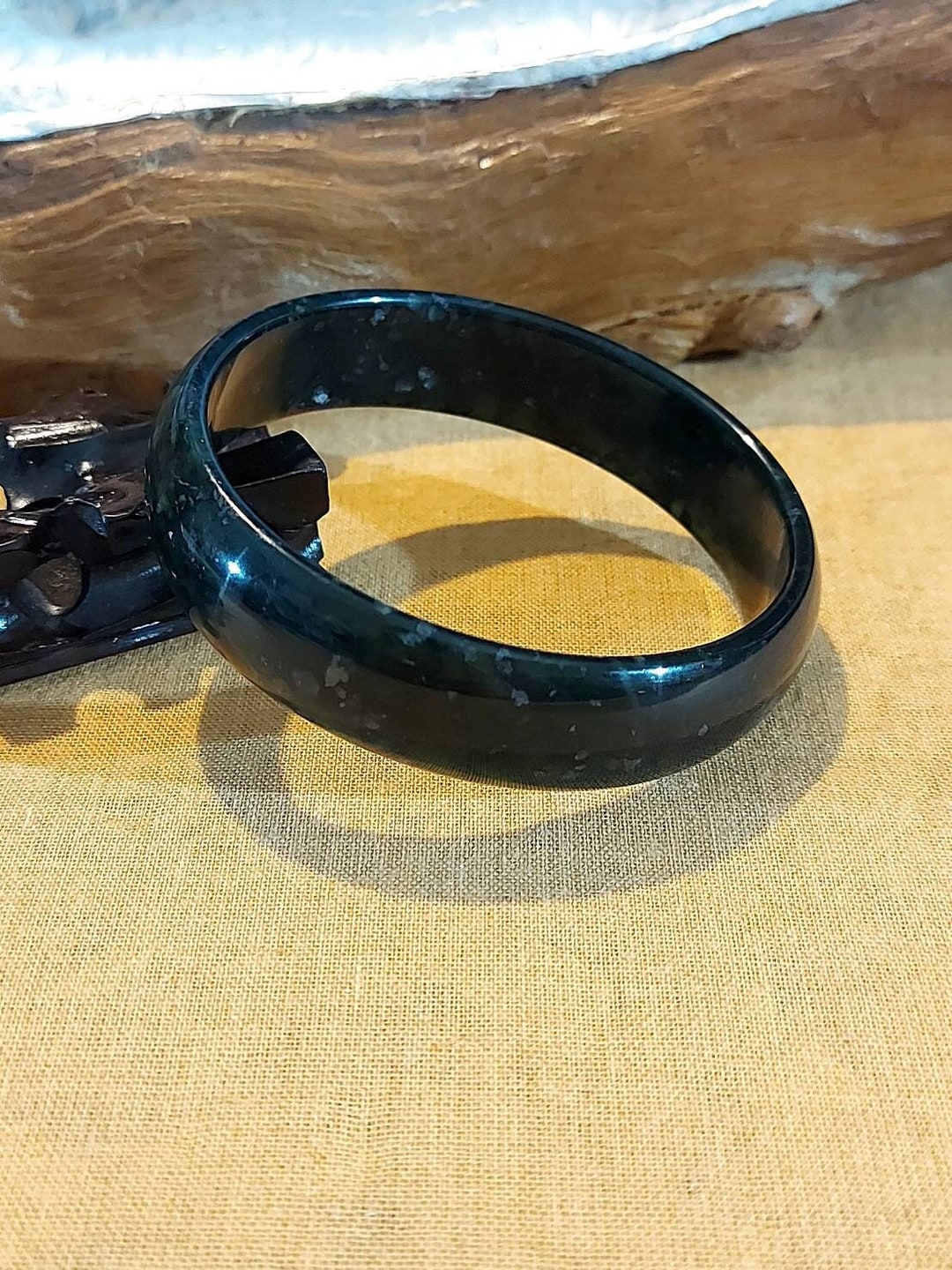 Djade-65mm Certified Genuine Natural Black Green Jade Gemstone - Etsy