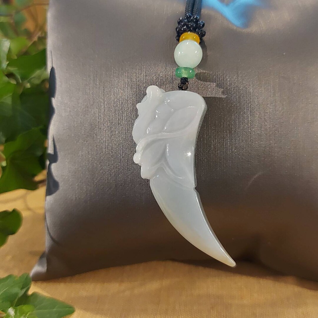 Djade - New Certified Natural Green A Jadeite Jade Necklace Carved ...