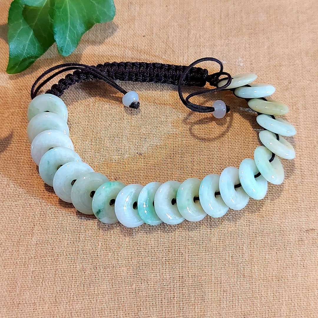 Djade-certified Natural Green A Grade Jadeite Jade Adjustable Woven ...