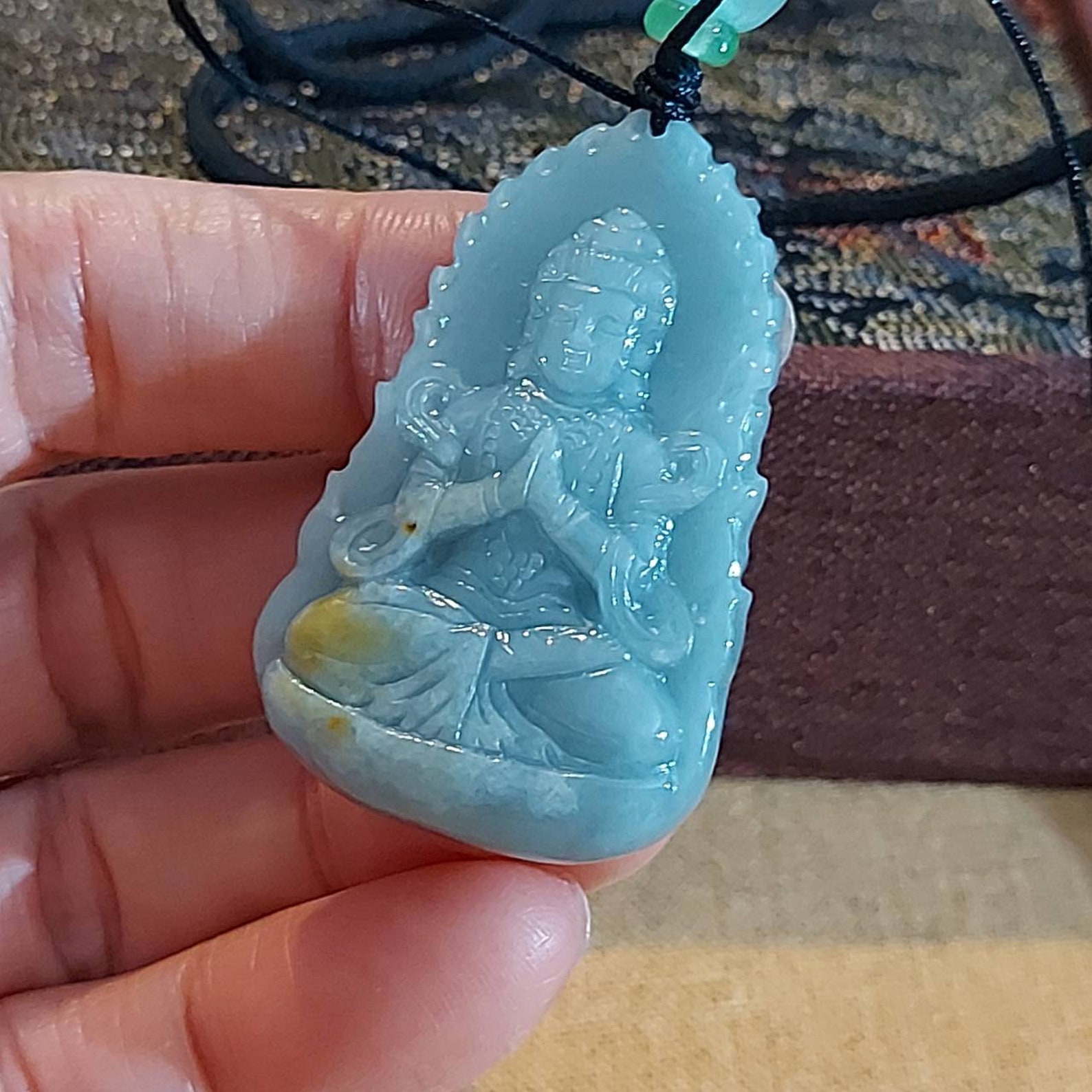 Djade Certified Natural Green A Jadeite Jade Pendant Carved | Etsy