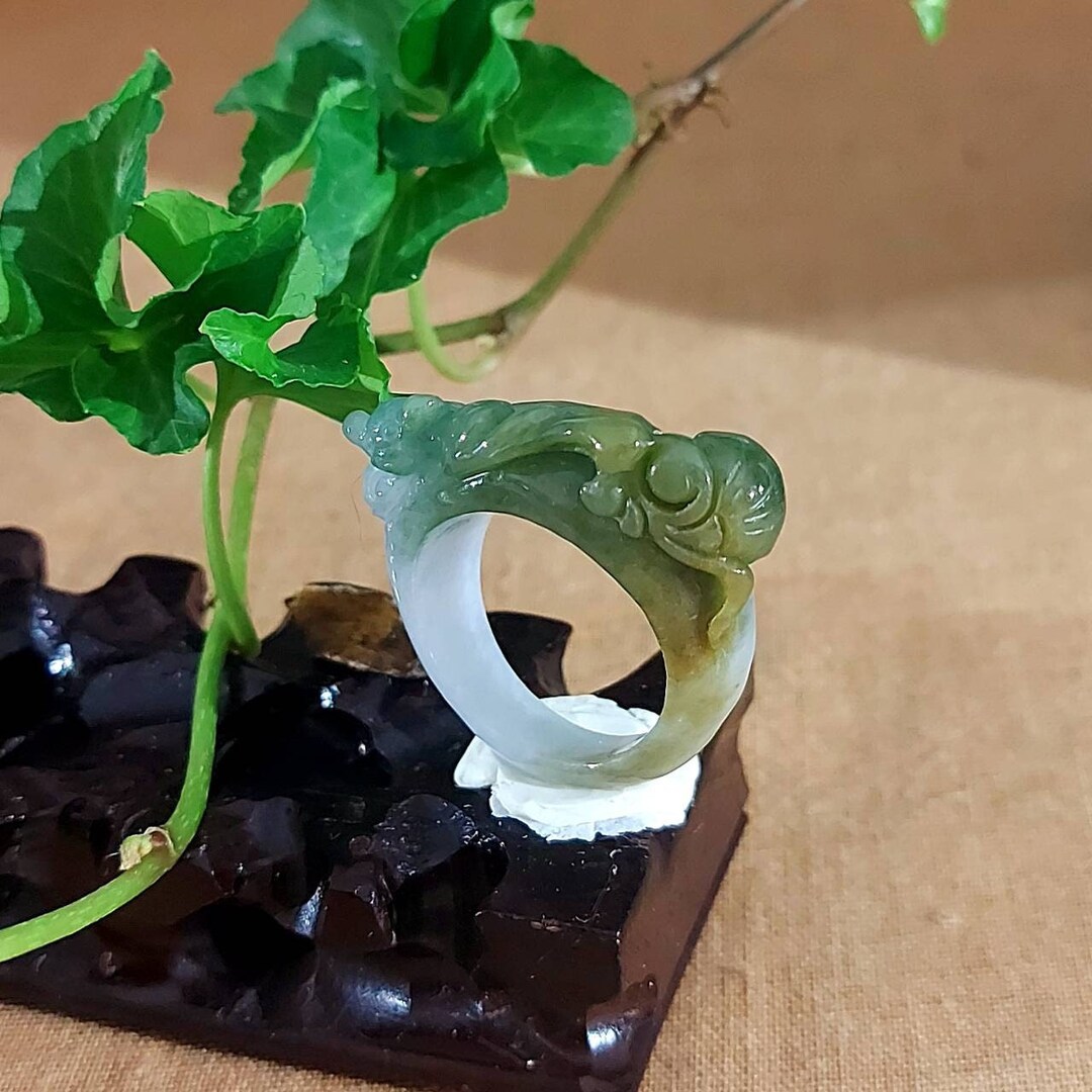 Djade-certified Natural Green Grade A Jadeite Jade Carved Pixiu Circle ...