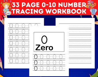 Printable Numbers 1-50 Tracing Worksheets for Preschool - Etsy