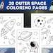 20 Outer Space Coloring Pages Bundle, Rockets, Planets, Stars ...