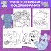 20 Printable Elephant Coloring Pages Bundle, Cute Elephant Printables ...
