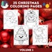 25 Kids Christmas Coloring Pages Bundle Vol. 1, Santa Claus, Snowmen ...