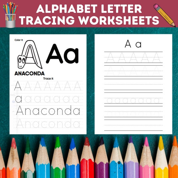 52 Printable Animal Alphabet Letter Tracing Worksheets Animal | Etsy