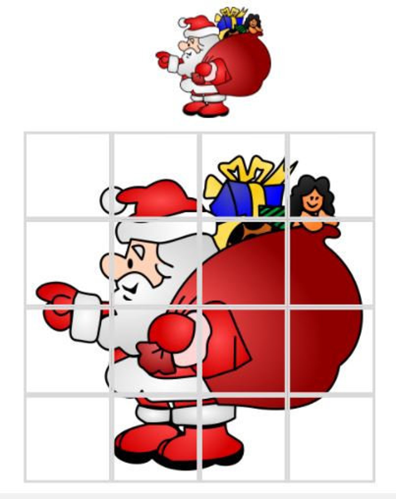 Santa Claus With Toys Christmas Printable Jigsaw Puzzle, 16 Piece ...