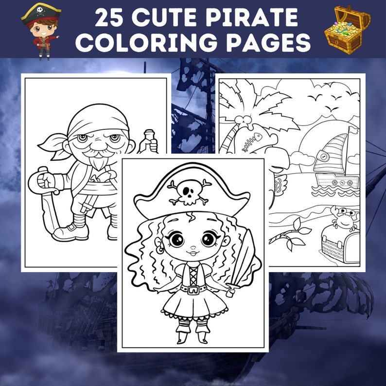 25 Cute Pirate Coloring Pages, Pirate Printable, Pirates, Ship, Parrots ...