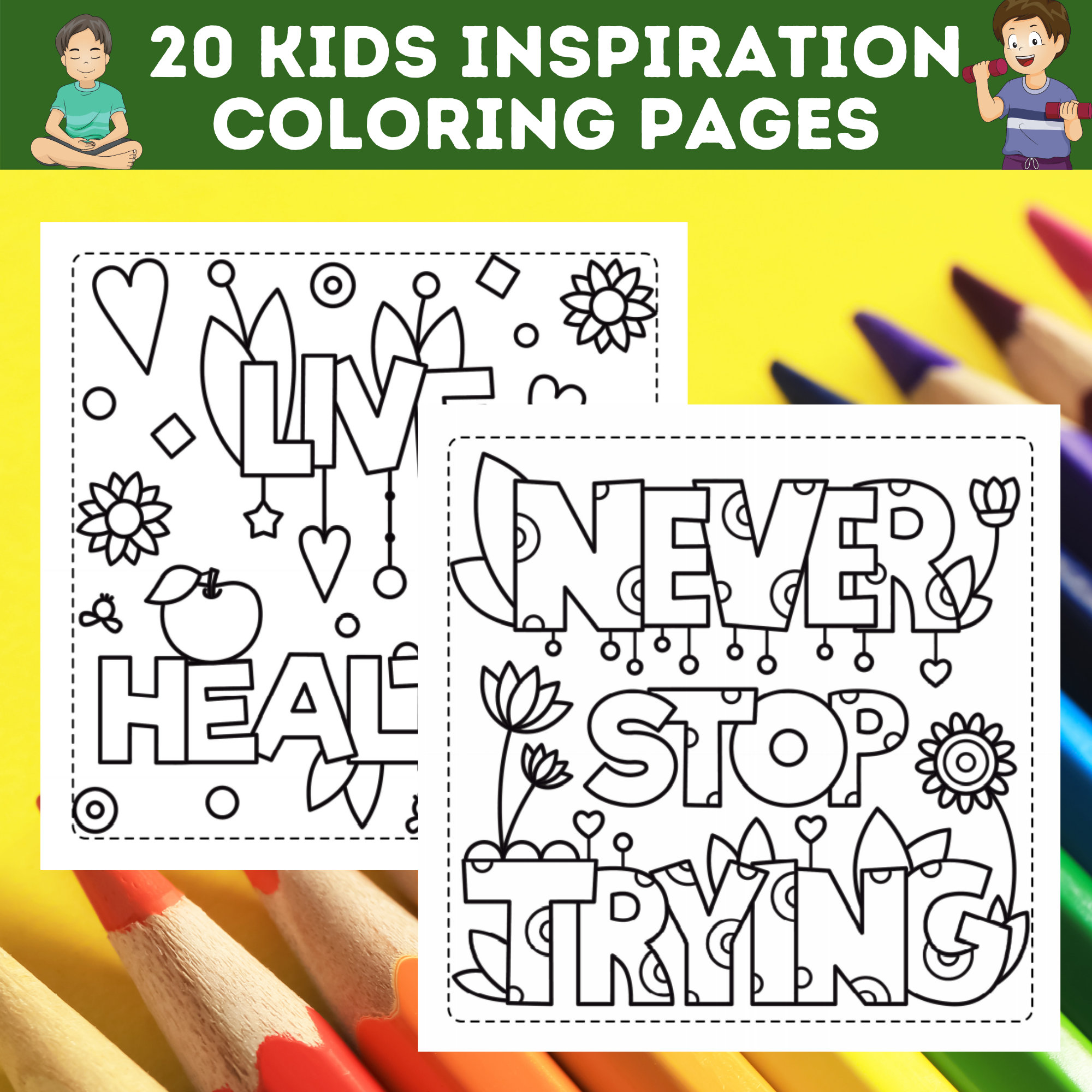 20 Kids Inspiration Coloring Pages, Kids Motivation Inspiration ...