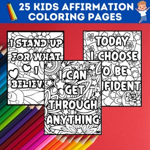 25 Kids Affirmation Coloring Pages, Kids Motivation Inspiration ...