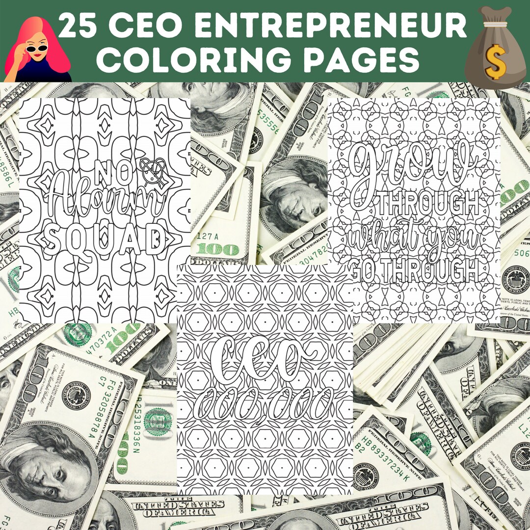 25 Female CEO Entrepreneur Coloring Pages Bundle, Lady CEO Boss ...