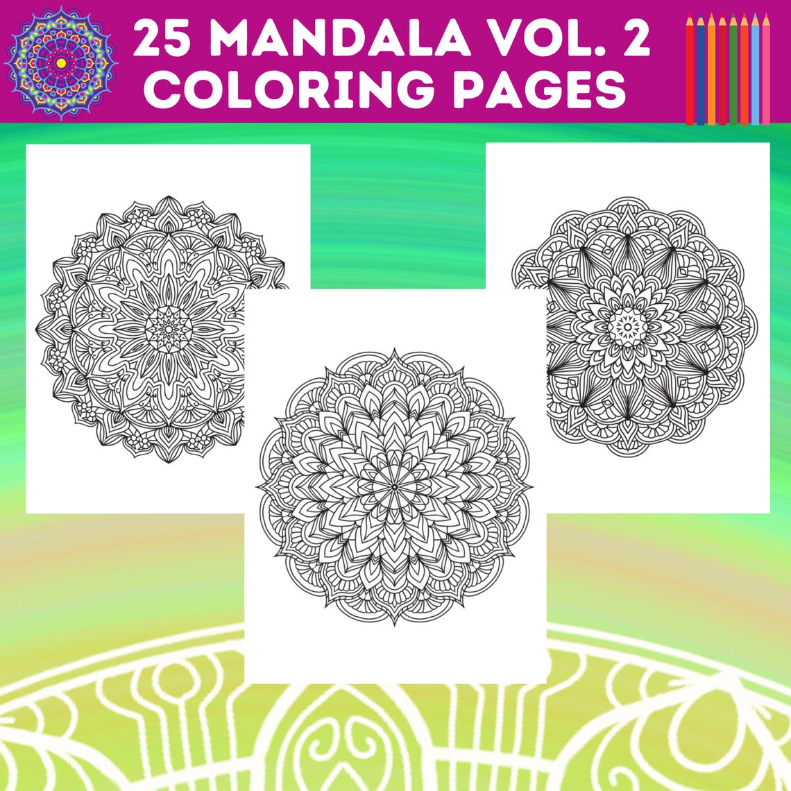 25 Beautiful Mandala Coloring Pages Bundle Volume 2 Intricate | Etsy