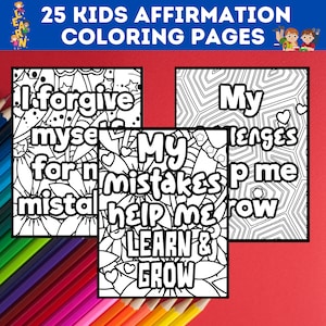 25 Kids Affirmation Coloring Pages, Kids Motivation Inspiration ...
