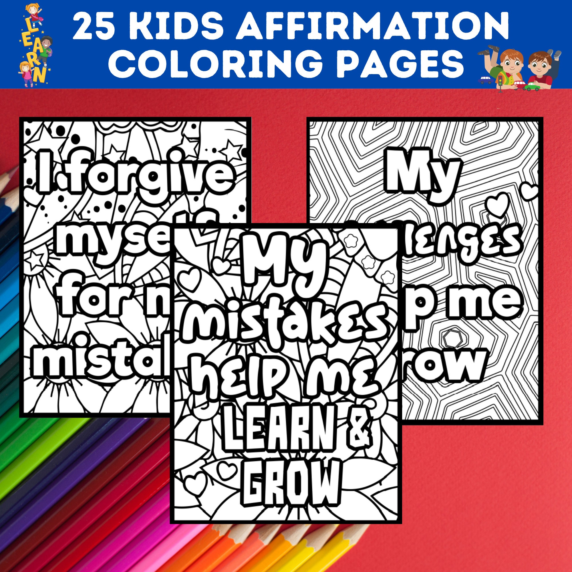 25 Kids Affirmation Coloring Pages, Kids Motivation Inspiration ...
