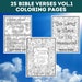 25 Bible Verses Volume 1 Coloring Pages Bundle, Bible Quotes Printable ...