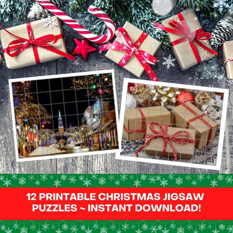 12 Printable Christmas Jigsaw Puzzles Bundle Each Jigsaw Has - Etsy ...