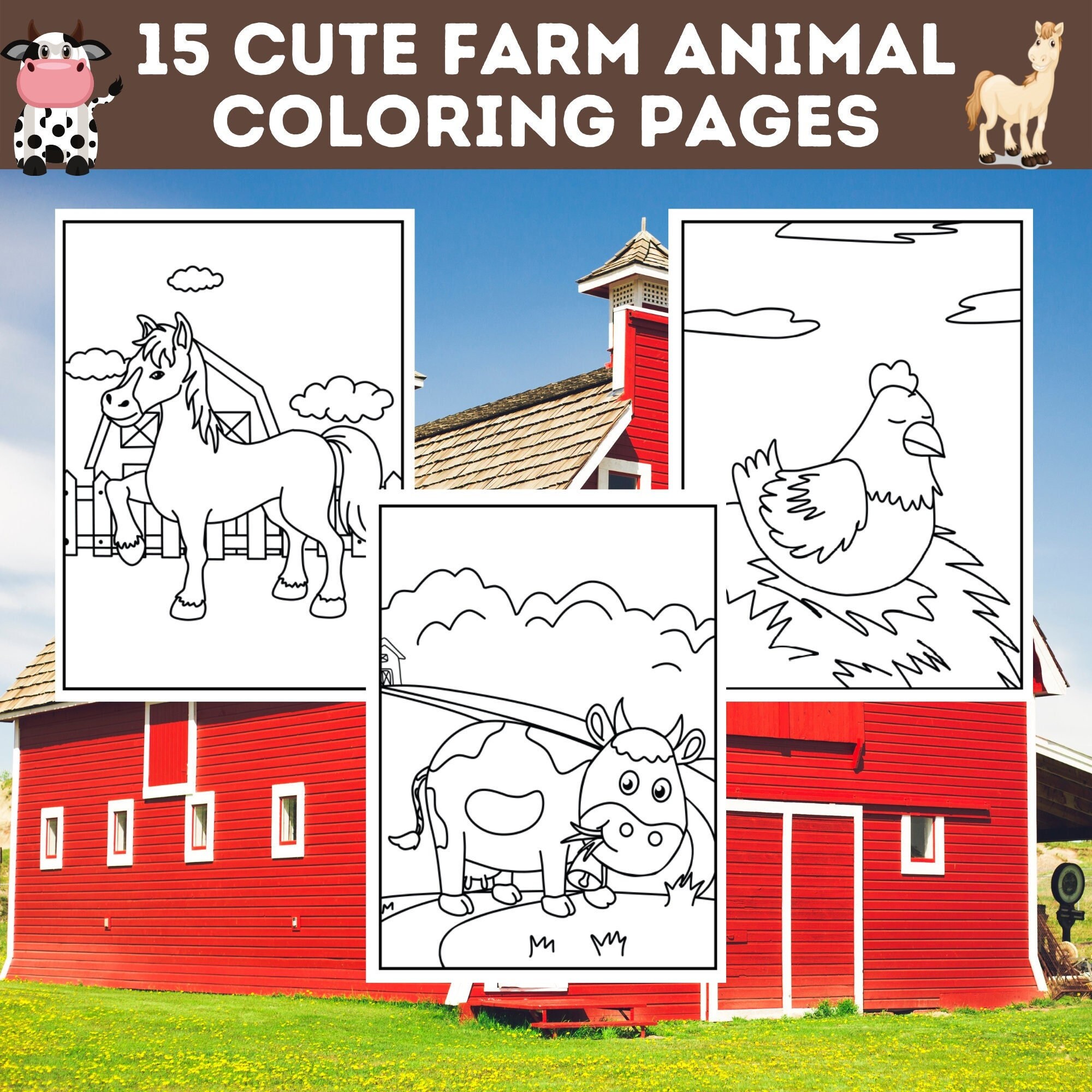 Horse Barn Coloring Page