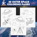 20 Outer Space Coloring Pages Bundle, Rockets, Planets, Stars ...